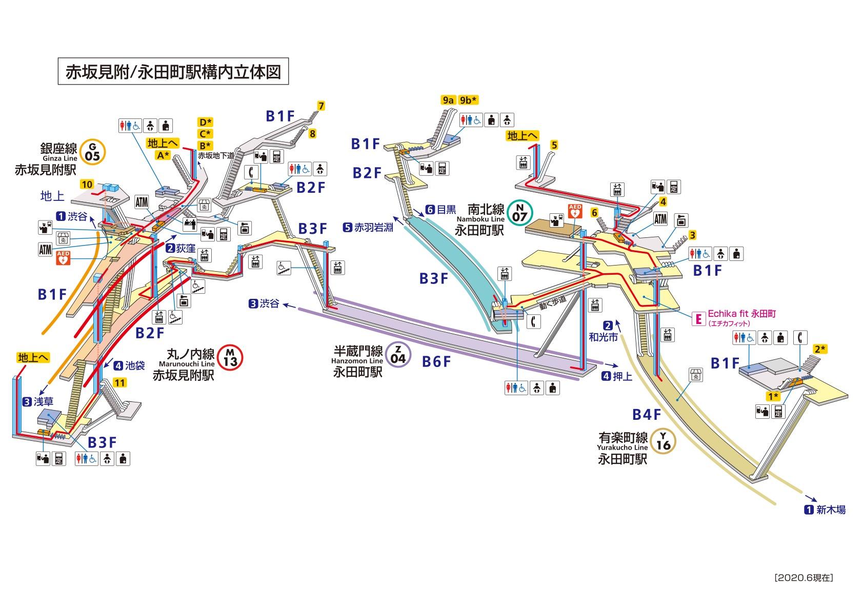 Station Map | Akasaka-mitsuke Station/G05/M13 | Tokyo Metro Line